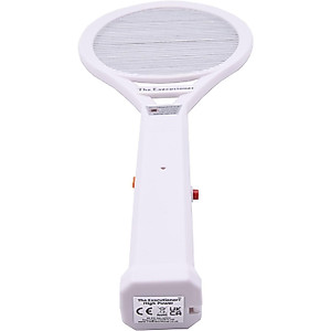 The Executioner Fly Zapper Mosquito, Wasp, Bug, Insect Killer Swatter Electric Fly Zapper Racket Single Layer for Efficient Zapping Indoor Outdoor (White)