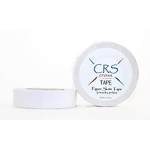 CRS Cross Figure Skate Tape (Combo 1 roll 1.5 inch & 1 roll 3/4 inch) - Longer 65 foot roll to protect leather figure skating boots without polish & keep laces tightened.
