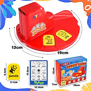 SAITCPRY Bingo Board Games for Kids Ages 4-8, Kids Board Game Preschool Game Sight Words Games Educational Games Family for Birthdays (Red)