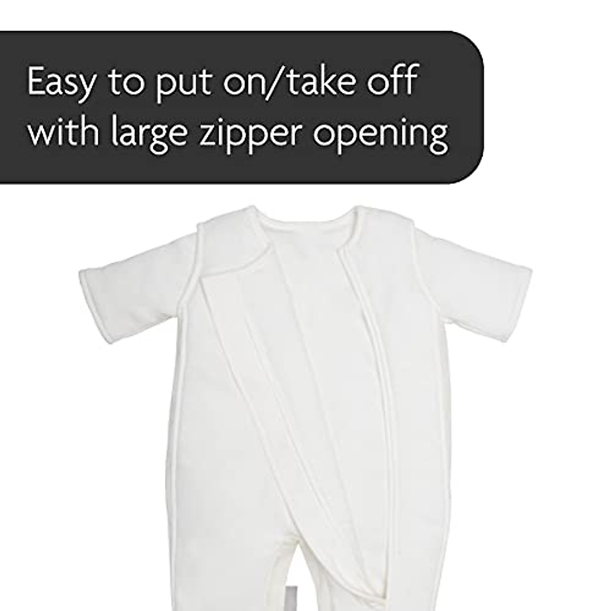 Baby Brezza 2-in-1 Baby Sleepsuit - Unique Swaddle Transition Sleepsuit - Breathable with Mesh Panels - Converts from Sleepsuit to Sleep Vest, 3-6 Months, Cream