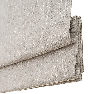 Eclipse Drew Roman Shades for Windows, Cordless 100% Blackout Shades, 23 in Wide x 64 in Long, Noise Reducing, Energy Efficient and Textured Solid Window Shades for Living Room, Bedroom, Linen