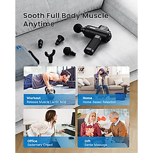 RENPHO Active Massage Gun Deep Tissue, Percussion Handheld Muscle Massager Gun for Body Neck Pain Relief, Electric Mini Back Massager for Athletes Men Women, FSA HSA Eligible