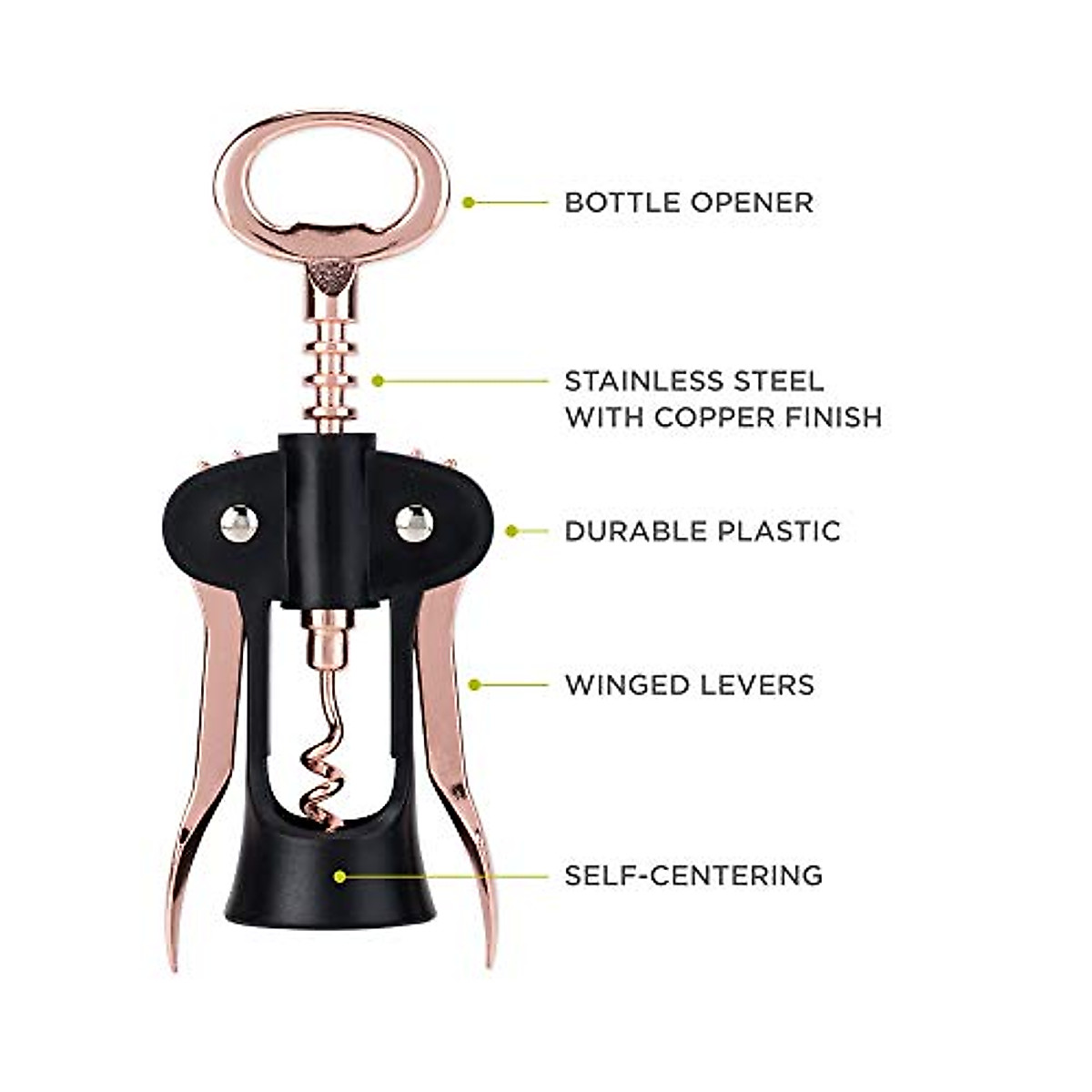 True Flyboy Copper & Black Winged Corkscrews