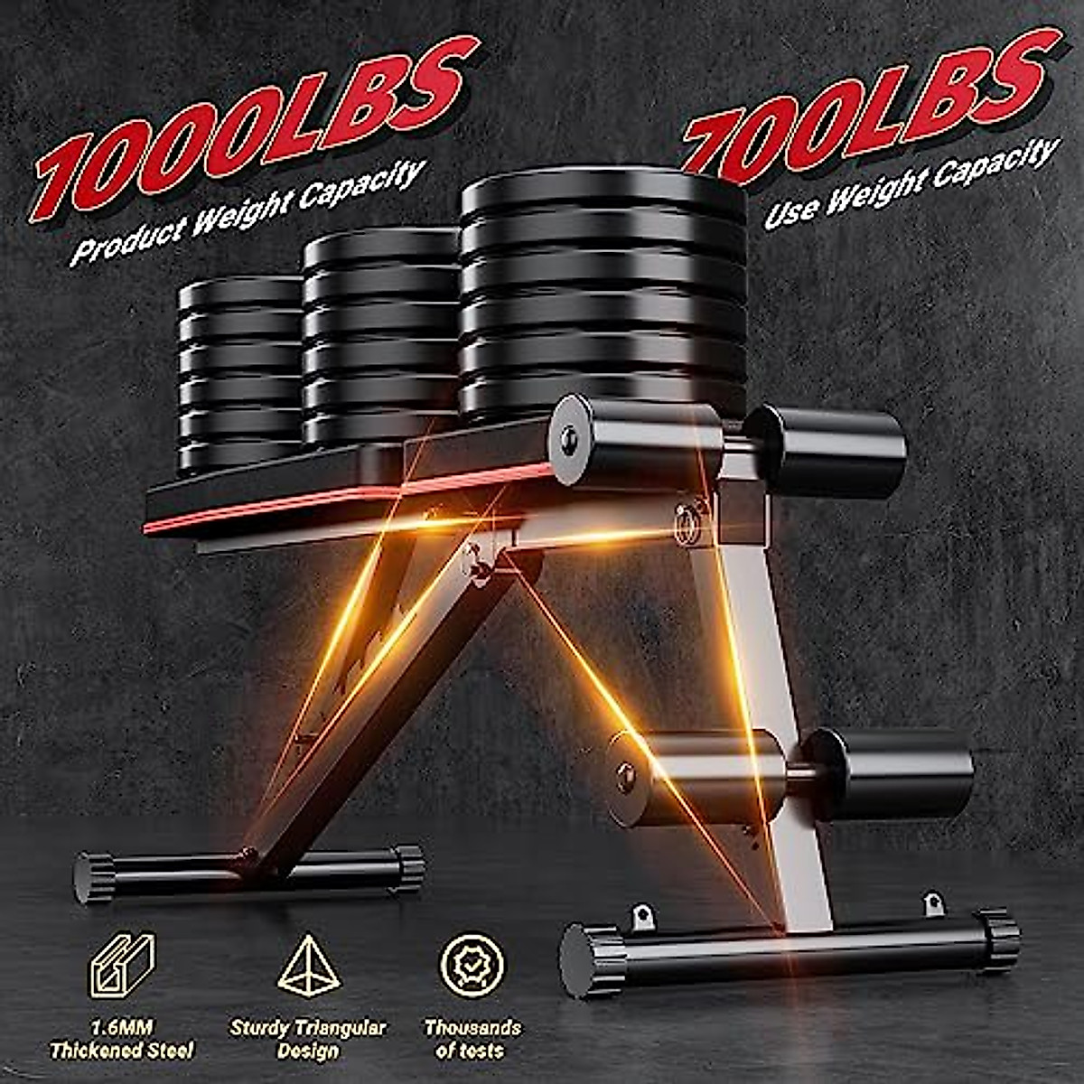 STBO Adjustable Weight Bench,Foldable Workout Bench Incline Decline Sit Up Bench with Resistance Band,Exercise Workout Bench for Home Gym