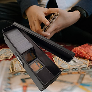 tutata Leather Trading Card Storage Box Toploader Storage Box, Baseball Card Storage Box Card Organizer for MTG TCG CCG LCG Cards and Toploaders and Sleeves