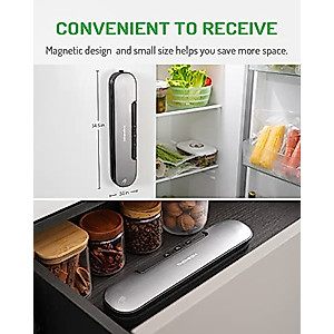 TWOMEOW Vacuum Sealer Machine, Automatic Compact Slim Food Sealer for Sous Vide and Food Storage, Standard/Soft Vac Sealing Mode with Starter Kit, Vertical Vacuum Sealer Storage, Black