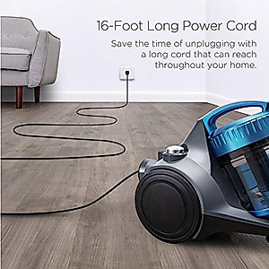 eureka WhirlWind Bagless Canister Vacuum Cleaner, Lightweight Vac for Carpets and Hard Floors, Blue