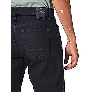 Nautica Men's 5 Pocket Straight Fit Stretch Jean, Pure Dark Pacific Wash, 36W 32L