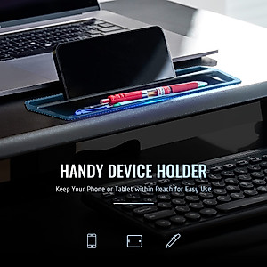 VONLUCE Standing Desk with Keyboard Tray, Mobile Stand Up Computer Desk, Height Adjustable 2 Tier Rolling Laptop & Monitor Stand, 26x18 Compact Home and Office Workstation with Gas Spring Lift, Black