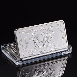 Non Magnetic German Mint 1 Troy Ounce Buffalo German Silver Bullion Bar Replica Coins Collection