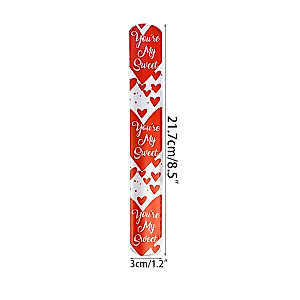 JoFAN 48 PCS Valentines Slap Bracelets Toys for Kids School Class Classroom Valentines Day Cards Gifts Prizes Party Favors