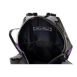 Rock Rebel Damask Coffin Backpack Purple Gothic Print Bag