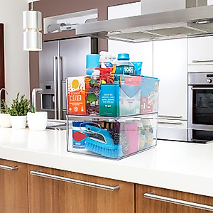 ClearSpace All-Purpose Bins with Divider XL(13.5x10x6) – Perfect Kitchen Organization or Pantry Storage – Fridge Organizer, Pantry Organization and Storage Bins, Cabinet Organizers