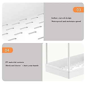 SLDMJFSZ 2-Tier Under Sink Organizer, Wide+Narrow Set Under Bathroom Cabinet Storage Organizer with Hooks, Hanging Cup,Black