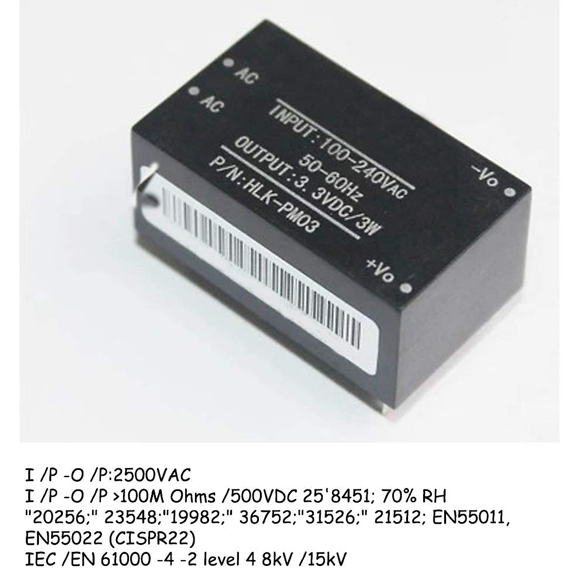 KOOBOOK 2Pcs HLK-PM03 Intelligent Household Switch AC-DC 220V to 3.3V Step Down Buck Isolated Power Supply Module