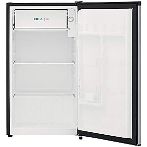FFPE3322UM 19" Compact Refrigerator with 3.3 cu. ft. Total Capacity Adjustable Glass Shelves Reversible Door and Chill Zone in Silver Mist