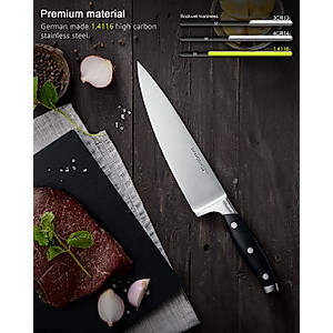 linoroso Chef Knife - Professional Pro Kitchen Knife 8 inch Chef's Knives, German High Carbon Stainless Steel Ultra Sharp Cooking Knife with Full Tang Ergonomic Handle - Classic Series