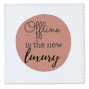 3dRose Text of Offline is The New Luxury - Quilt Squares (qs-378437-10)