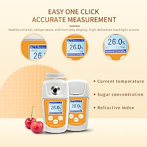 0-93% Brix Meter,Suger Tester,High Range Digital Brix Refractometer with ATC for Honey,Maple Syrup,Fruit,Beverages,Juice,Molasses,Sugary Drink,Suger Content Measurement
