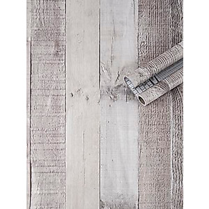 Art3d 17.7"x78.7" Peel and Stick Wallpaper - Decorative Self Adhesive Vinyl Film Wood Grain Wallpaper for Furniture Cabinet Countertop Shelf Paper, Brownish Shiplap Wallpaper