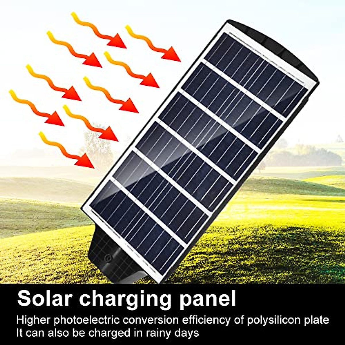 PINSAI LED Solar Street Light Outdoor Waterproof,50000LM Large Spuer Bright Solar Powered Security Flood Lights,Motion Sensor lamp for Yard,Fence,Parking Lot, Patio,Shed, Deck,Path