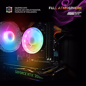 STGAubron Gaming PC Desktop, GeForce RTX 2060 6G GDDR6, Intel Core I7 3.4 GHz up to 3.9 GHz, 16G RAM, 512G SSD, WiFi, BT 5.0, RGB Fan x6, RGB Mouse Pad, RGB BT Sound Bar, Windows 10 Home