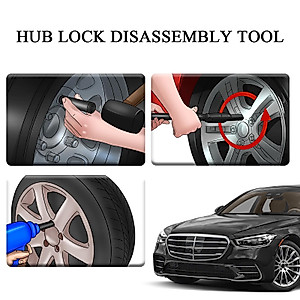 qboonpt Spline Lug Nut Socket, 6 Spline & 7 Spline Lug Nut Key Set, 6 Point Wheel Lock Quick Removal Tool Replacement Kit for Easy Installation and Removal of Lug Nuts on Aftermarket Wheels (Black)