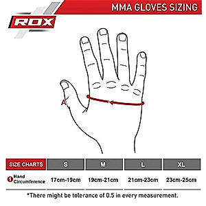 RDX MMA Gloves NOIR, Maya Hide Leather, Ventilated Open D-Cut Palm, Padded Grappling Sparring Mitts, Cage Fighting Kickboxing Mixed Martial Arts Muay Thai Training, Punching Bag Pads Workout, Black