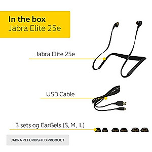 Jabra Elite 25e Silver Wireless Earbuds (Renewed)