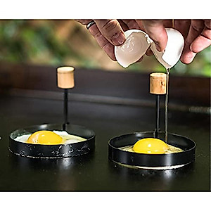 Blackstone 1543 Outdoor Griddle Breakfast Preparation Kit with Pancake Batter Dispenser, Cast Iron Bacon Press, and 2 Non Stick Steel Egg Rings