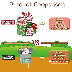 Candy Christmas Decorations Outdoor Yard Signs - 6Pcs Plastic Peppermint Lollipop Candy Signs with Stakes for Winter Holiday Christmas Outside Yard Pathway Lawn Decor Supplies