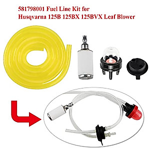 HUZTL 581798001 Fuel Line Kit Air Fiter Grommet Spark Plug for Husqvarna 125B 125BX 125BVX Handheld Leaf Blower
