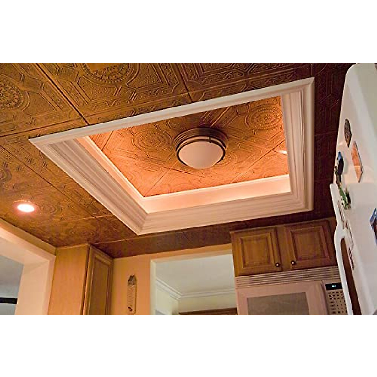 Decorative Foam Ceiling Tile - Lima Design (R30 Kensington Gardens) -3D Styrofoam Ceiling Tiles - ~20"x20"x0.25" (Antique Copper)