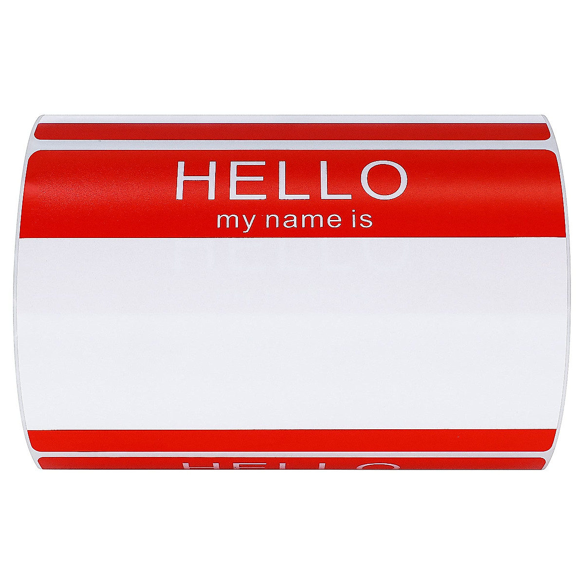 Hybsk Hello My Name is Red Name Tag Identification Stickers 3-1/2” x 2-3/8” Total 200 Labels Per Roll (Red)