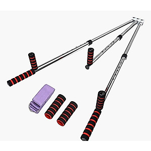 Pro-Gymnastics Gymnastics Mat 2" Thick Tri-Fold Folding Exercise Tumble Mat - with 3 Bar Leg Stretcher Flexibility Stretching Machine for Gymnastics, Yoga, Aerobics, MMA, Home Gym Exercise Workout Mat