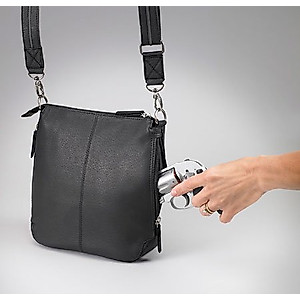 GTM Gun Tote'n Mamas Concealed Carry Flat Sac Handbag, Black, Small