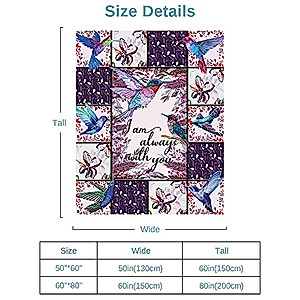 Treeswift I Am Always with You Hummingbird Blankets Soft Warm Sherpa Hummingbird Throw Blankets for Kids and Adults Hummingbird Gifts for Women and Girls