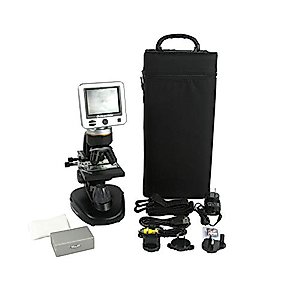 Celestron – LCD Digital Microscope II – Biological Microscope with a Built-In 5MP Digital Camera – Adjustable Mechanical Stage –Carrying Case and 1GB Micro SD Card