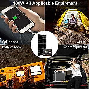 ECO-WORTHY 100 Watt 12 Volt Solar Panel Kit for RV Battery Boat Trailer Cabin Garden Shed Home: 100W Solar Panel+30A PWM Charge Controller+ Tray Cable + Z Mounting Brackets