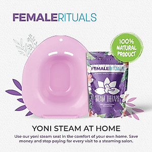 FEMALE RITUALS Yoni Steam Seat Kit with Yoni Steam Herbs (4 Ounce) Steam Bundle - Yoni Steam Seat for Toilet - Yoni Steam Herbs for Cleansing - V Steam - Detox Yoni Pot Steamer for Women