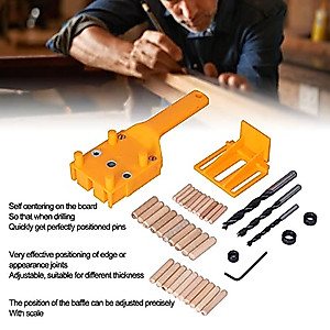 Handheld Dowel Jig Kit Hole Punch with Metal Ring Aperture Quick Wood Doweling Jigs ABS for Woodworkers Orange