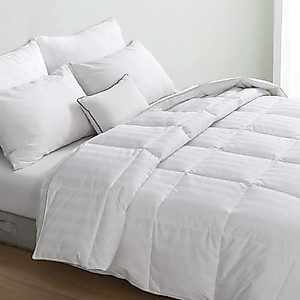 Dreamhood Lightweight Goose Feather Down Comforter Queen Size, White Down Duvet Insert Full Bedding Comforter, 100% Cotton Shell 90 X 90 Inches
