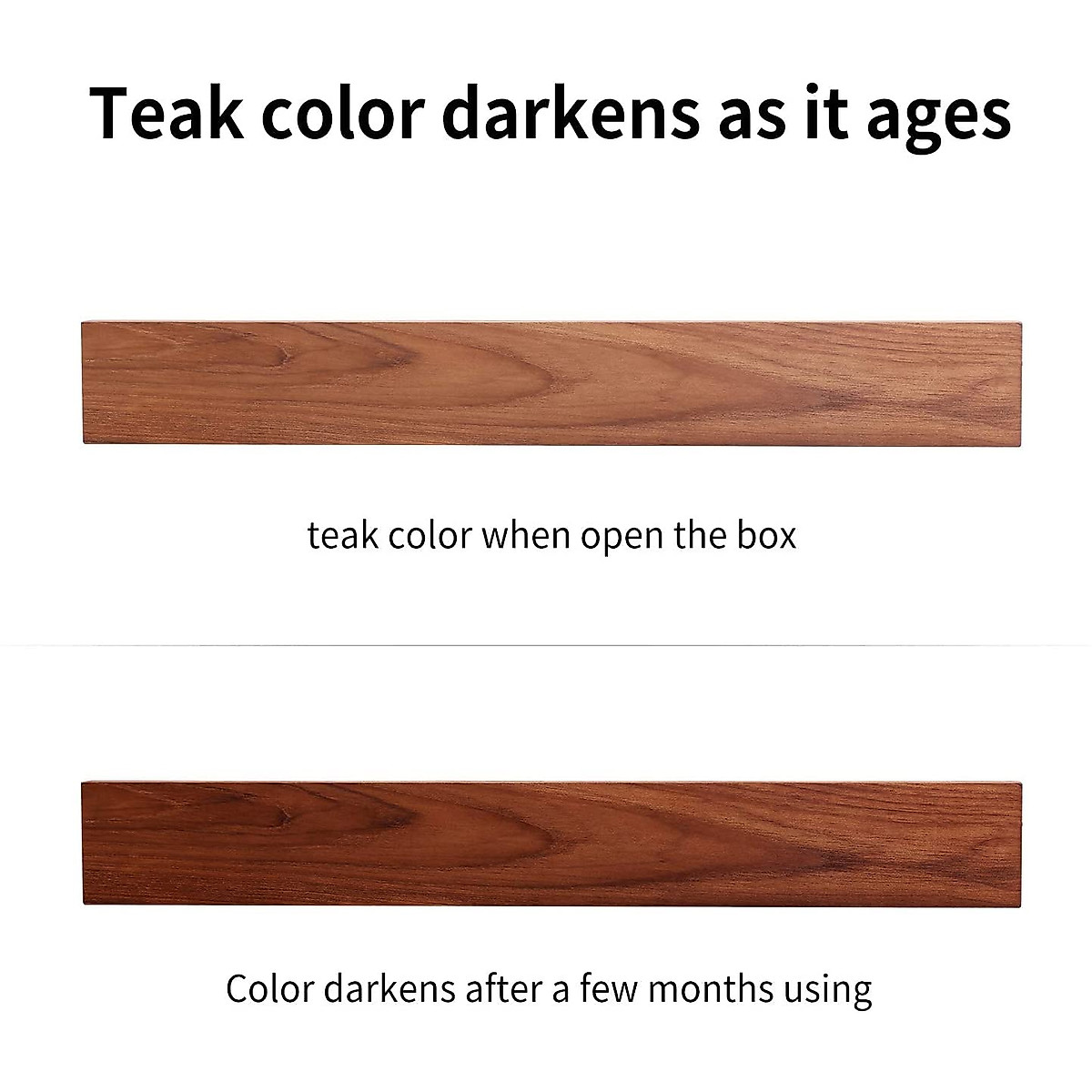 Utoplike 15" Teak Wood Magnetic Knife Strip, Knife Magnetic Holder Wall mounted Rack for Organizing Kitchen, New Upgrade, Powerful Continuous Magnet