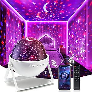 Star Projector Night Light for Kids 15 Colors, Remote+HIFI Bluetooth Speaker Star Night Light Projector for Bedroom,360°Rotating+AUTO Timer Kids Night Light Projector Lights for Bedroom,Kids&Baby Gift
