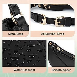 Missnine Shoulder Bag for Women Small Purse Vegan Leather Hobo Bags Crescent Clutch Purses Handbag Ladies Crossbody Bags