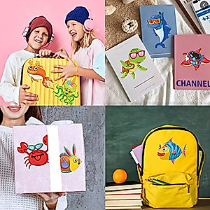 32 Sheets Reusable Make-A-Sea Face Stickers Ocean Animals DIY Art Craft Rewards for School Kid Teacher Summer Mermaid Party Favor Sticker for Birthday Gift Children Room Ocean Decorated