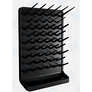 Azzota Pegboard Bench-top/Wall-Mount Laboratory Glassware Drying Rack with 52 Pegs, Gray