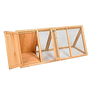 Ecolinear Rabbit Hutch Wooden Bunny Cage A-Frame Chicken Coop for Small Animals (46E)