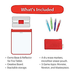 Osmo Creative Starter Kit - 3 Educational STEM Games for Ages 5-10, Drawing & Physics - For Fire Tablets