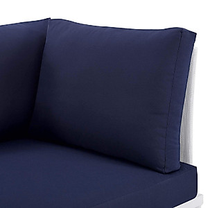 Modway EEI-4967-WHI-NAV Harmony Outdoor Patio Aluminum Sofa, White Navy